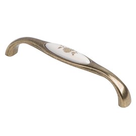 Ручка-скоба с фарфором SF10-09 OAB 128 мм оксидированная бронза 444268 ...