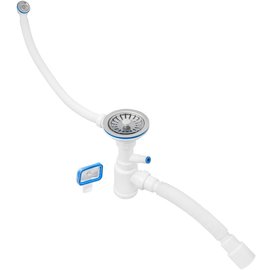 Сифон для кухон. мойки MasterProf (эконом) с чашкой из нерж.стали, с отводом для стир./посуд ...