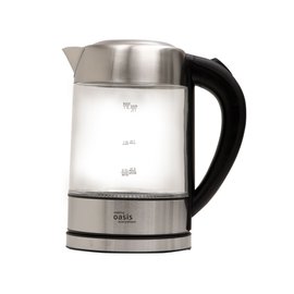 Чайник электрический Oasis K-7GS 2200Вт 1,7л стекло серебристый 453018 купить с доставкой в ...